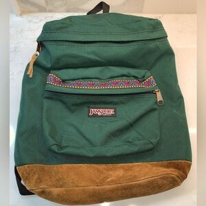 Jansport | Bags | Vintage Jansport Green Suede Brown Aztec Tribal Day ...